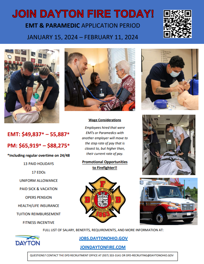 Job Posting: Emergency Medical Technician - City of Dayton